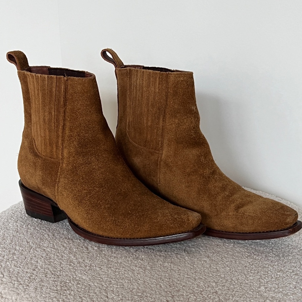 Tecovas Tan Suede Western Booties - Gem